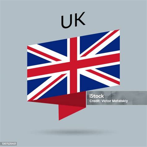 영국 플래그 아이콘입니다 영국 종이 접기 스타일의 영국 국가 상징 벡터 그림입니다 3차원 형태에 대한 스톡 벡터 아트 및 기타 이미지 3차원 형태 영국 국기 런던