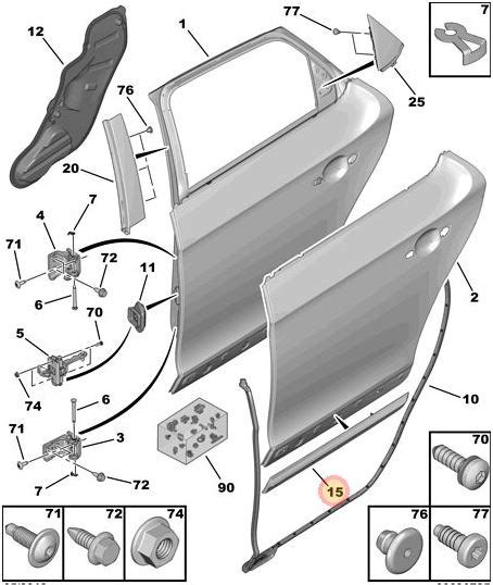 Citroen Ds5 2011 2022 Rear Door Protector Moulding Genuine Citroen Parts