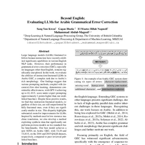 Beyond English Evaluating Llms For Arabic Grammatical Error Correction Acl Anthology