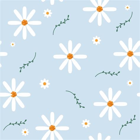 Premium Vector Daisy Seamless Pattern