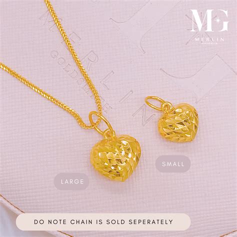 916 Gold Glittering Heart Pendant Merlin Goldsmith
