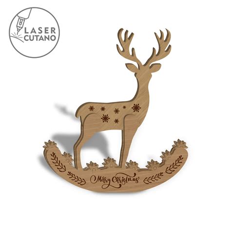 Deer Christmas Laser Cut Template Home Decoration Cutting Paths