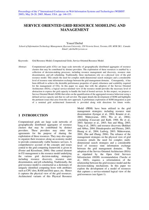 Pdf Service Oriented Grid Resource Modeling And Management
