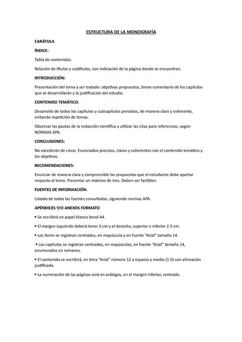Estructura De La Monografía Estructura De La MonografÍa CarÁtula