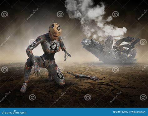 Fantasy Science Fiction Robot Spaceship Stock Illustration Illustration Of Alien