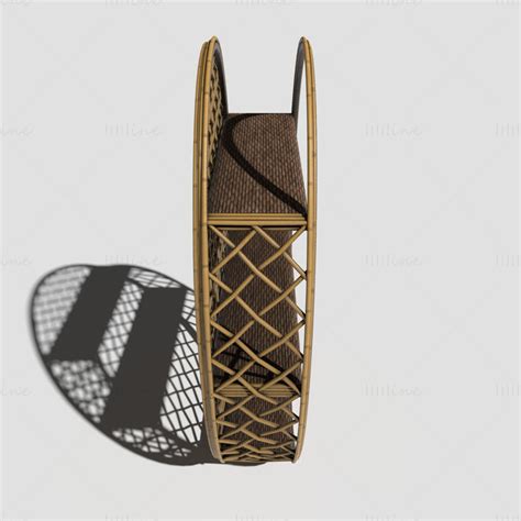 Rattan Hanging Shelf 3d Model