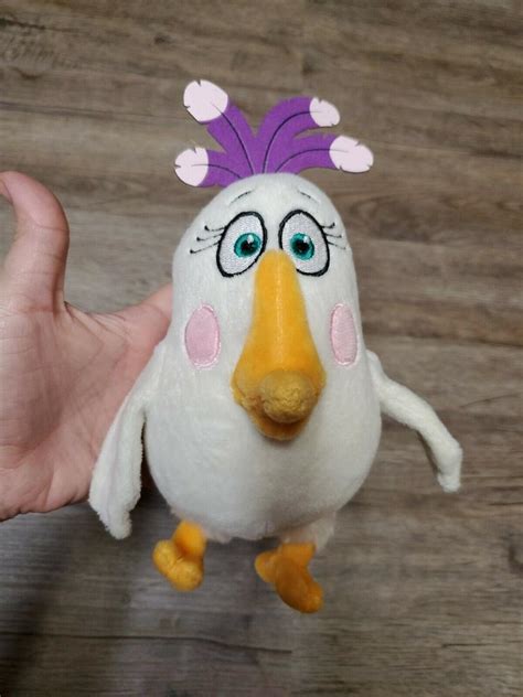 Angry Birds Movie 7 Plush White Matilda Bird Purple Feathers Euc Soft