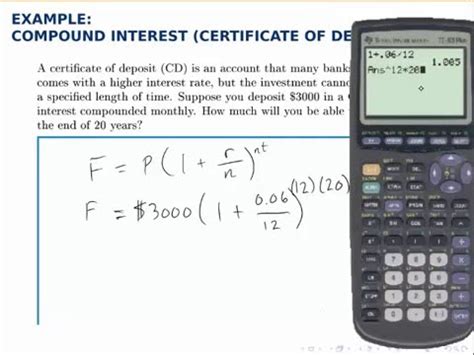 Finance Example Future Value With Compound Interest CD YouTube