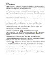 Lab Projectile Motion 2 Pdf Physics Lab Projectile Motion Purpose The Purpose Of This