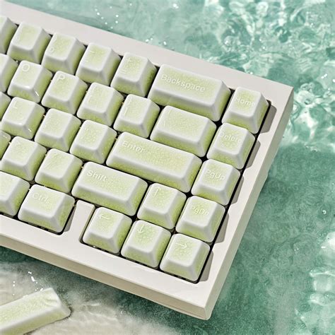 114 Keys Green Crazed Ceramic Keycaps Set Cerakey