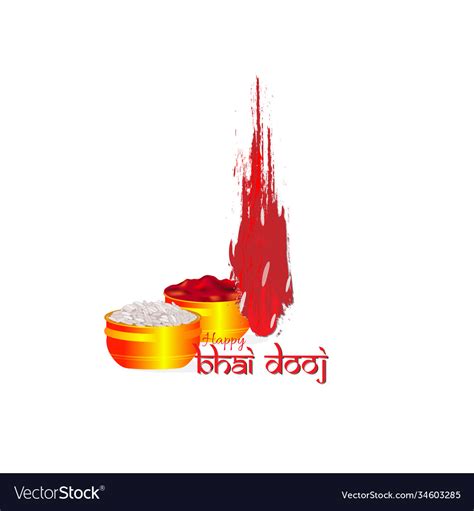 Bhai Dooj With Creative Background Diyas Vector Image