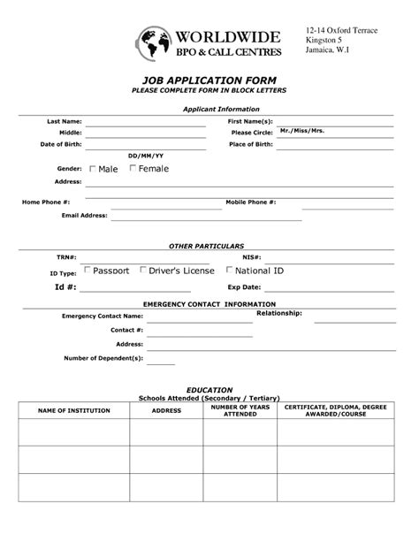 Bpo Application Form Fill Out And Sign Online Dochub