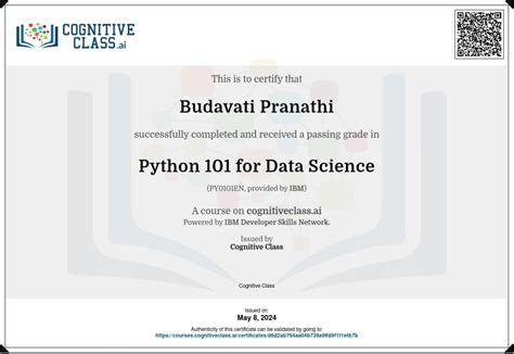 Pranathi Budavatii On Linkedin Ibm Py0101en Certificate Cognitive Class