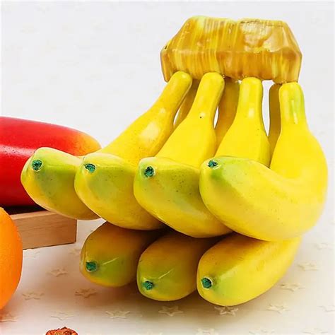 현실적인 살아있는 인공 바나나 과일 가짜 디스플레이 소품 장식 음식 홈 장식 7 머리 현실적인 가짜 과일 사진 법안 Aliexpress