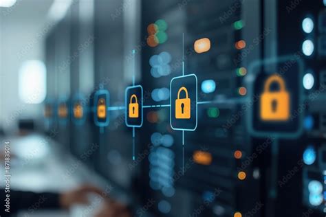 Data Encryption Concept With Secure Servers And Digital Locks In A Modern Data Center Ensuring
