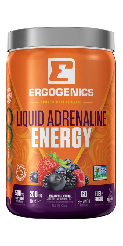 Buy Ergogenics Nutrition Liquid Adrenaline Energy Berry Large At Well