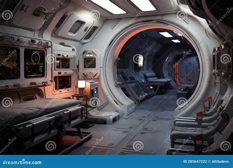 Interior Of A Lunar Base Habitat Module Stock Illustration Illustration Of Surface Module