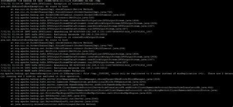 Hadoophadoop Fs Put Error Msg There Are 2 Datanodes Running And 2 Nodes Are Excluded In