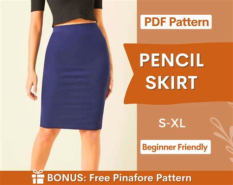 Pencil Skirt Sewing Pattern For Women Formal High Waisted Skirt