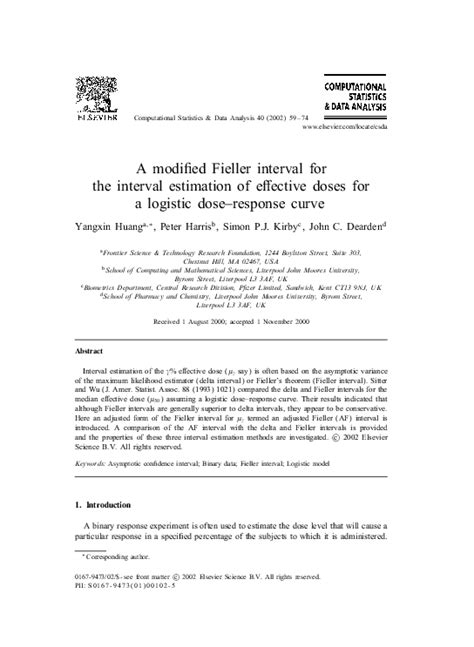 Pdf A Modified Fieller Interval For The Interval Estimation Of