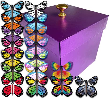 Monarch Surprise Flying Butterfly Box Purple T Box With 4 Wind Up