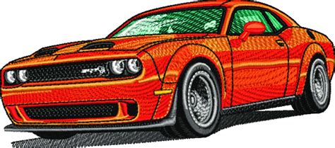 Dodge Challenger Srt Swoosh Car Embroidery Design Instant Download