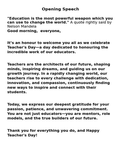 Speech Of Class Assembly Pdf