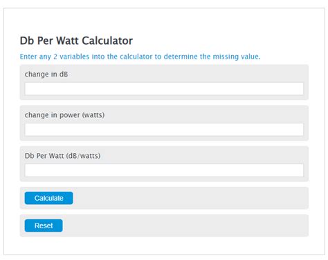 Db Per Watt Calculator Calculator Academy
