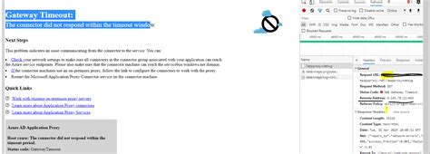 Microsoft Rds With Azure Application Proxy Error Gateway Timeout Connector Did Not Response