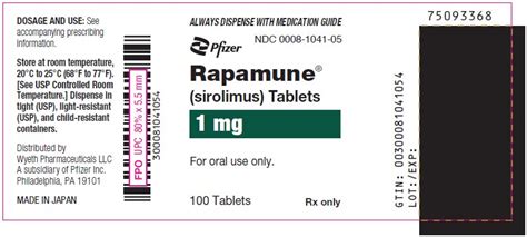 Rapamune Package Insert Prescribing Information Moa