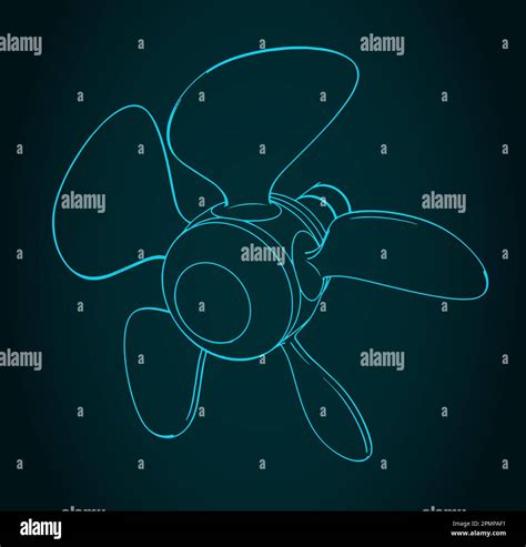 Stylized Vector Illustration Of Propeller Screw With Variable Blade Angle Stock Vector Image