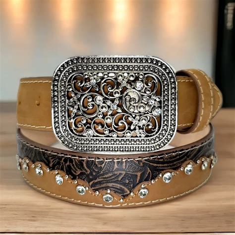 Cowgirl Belt With Buckle Tan Quincy