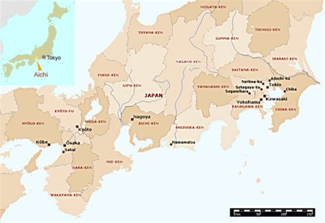 Nagoya Japan Map Regions And Cities Aichi Prefecture