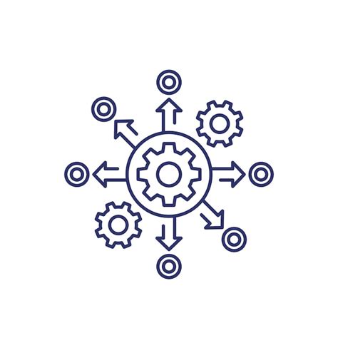 Premium Vector Process Automation Operations Line Icon