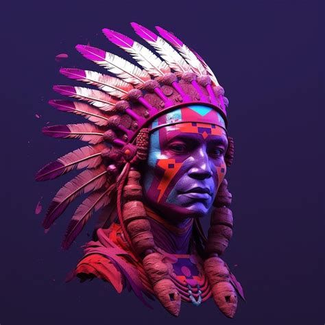 Premium Ai Image Apache Chief Illustration