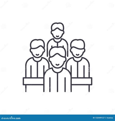 Agile Team Line Icon Concept Agile Team Vector Linear Illustration Symbol Sign Stock Vector