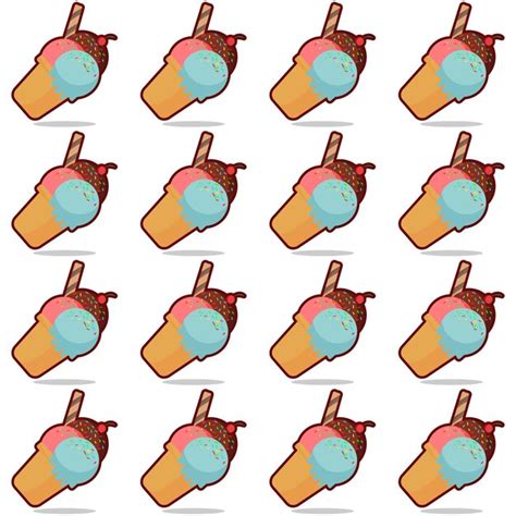 Premium Vector Ice Cream Pattern 12