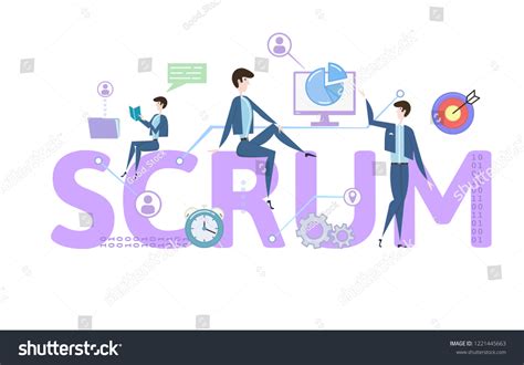 Scrum Framework Concept Keywords Letters Icons Stock Illustration 1221445663 Shutterstock