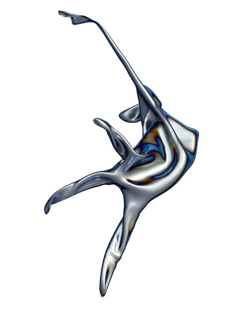 抽象科幻赛博艺术3d金属镀铬液体png免扣