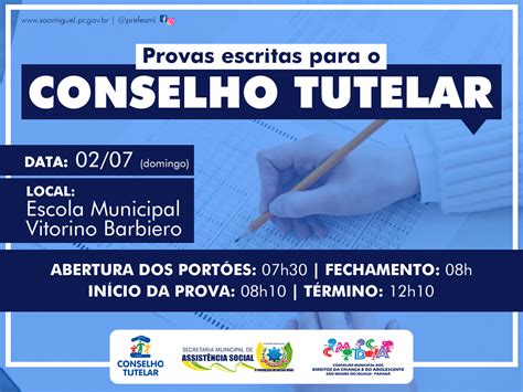Provas Escritas Do Processo De Eleição Do Conselho Tutelar Serão