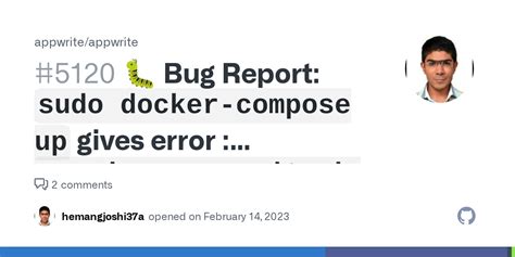 🐛 bug report `sudo docker compose up` gives error `services appwrite build args contains