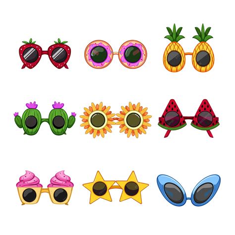Premium Vector Party Glasses Set Cartoon Vector Illustration