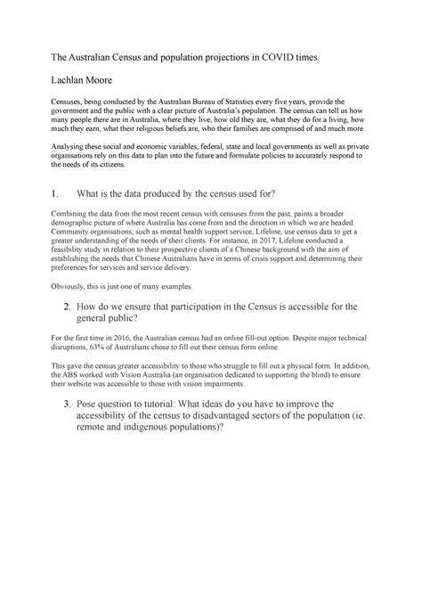 Demography Tutorial Notes Census And Population Projections The