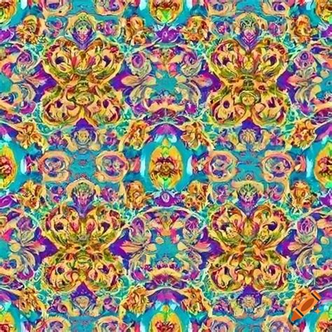 Intricate Asymmetrical Colorful Floral Nouveau Pattern On Craiyon