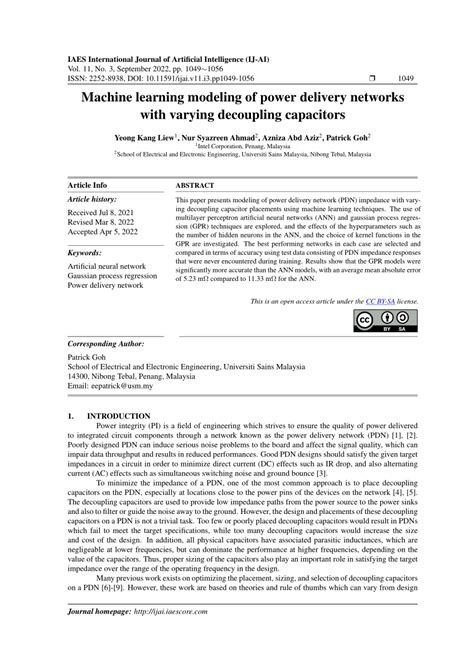 Pdf Machine Learning Modeling Of Power Delivery Networks With Varying