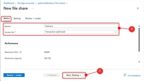 Create Azure File Share Using Azure Portal