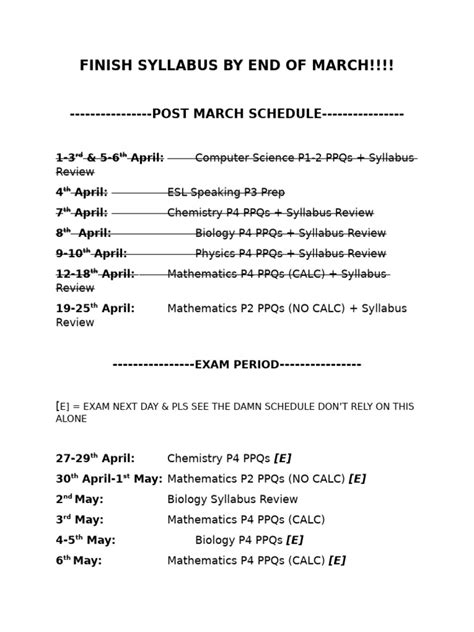 Igcse Follow Timetable Pdf