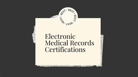 10 Best Electronic Medical Records Certifications In 2026