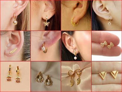 Latest And Stylish Light Weight Gold Earrings Design Simple Daily Wear