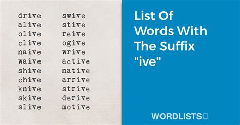 List Of Words With The Suffix Est